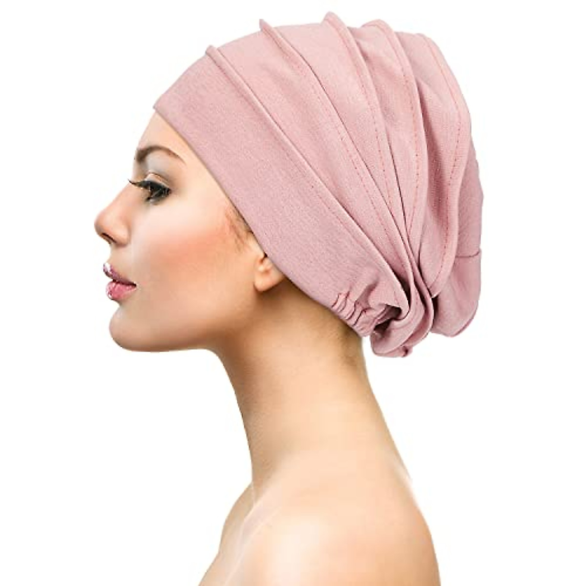 Geyoga 6 Pieces Slouchy Hair Loss Beanies Hats Soft Cotton Cancer Hat Stretchy Sleeping Cap Headwear for Women Multicoloured