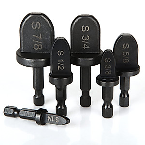 DIRBUY 6PCS Swadge Tool HVAC Air Conditioner Copper Pipe Tube Expander with 1/4", 3/8", 1/2", 5/8", 3/4", 7/8", Bits Swaging Tool Drill Bit Set