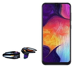 BoxWave Gaming Gear Compatible with Samsung Galaxy A50 - Touchscreen QuickTrigger Auto, Trigger Buttons Autofire Gaming Mobile FPS - Jet Black