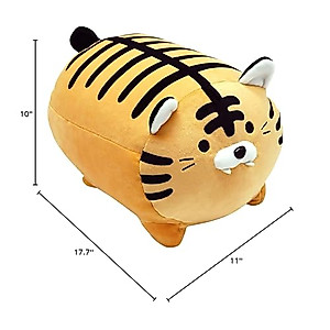 Onsoyours Cute Plush Tiger Doll Stuffed Fluffy Tiger Plush Toy Soft Animal Plush Pillow for Kids (Brown Tiger, 17.7")