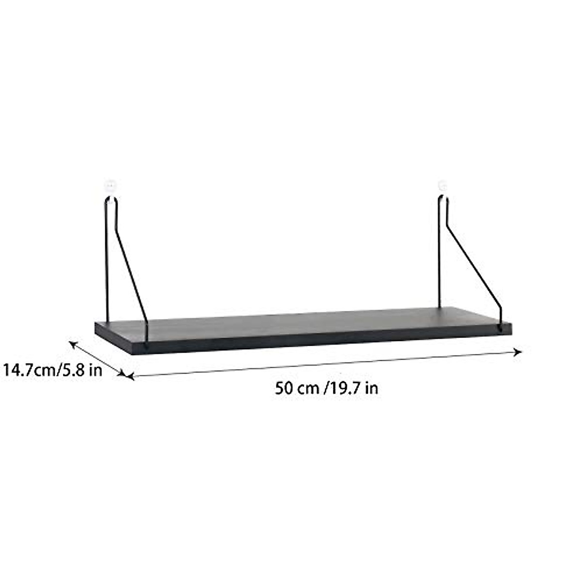 Floating Shelves Decorative Shelves Wooden Wall Mounted Shelf for Bedroom Living Room Kitchen and Office (Black,19.7 in)