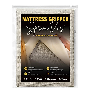 SprouVis Mattress Slide Stopper and Gripper,Keep Bed and Topper Pad from Sliding for mattresses, Carpets, Sofas, Chair Cushions, Easy Trim, Slip Resistant, Grips Helps Stop Slipping (Twin)
