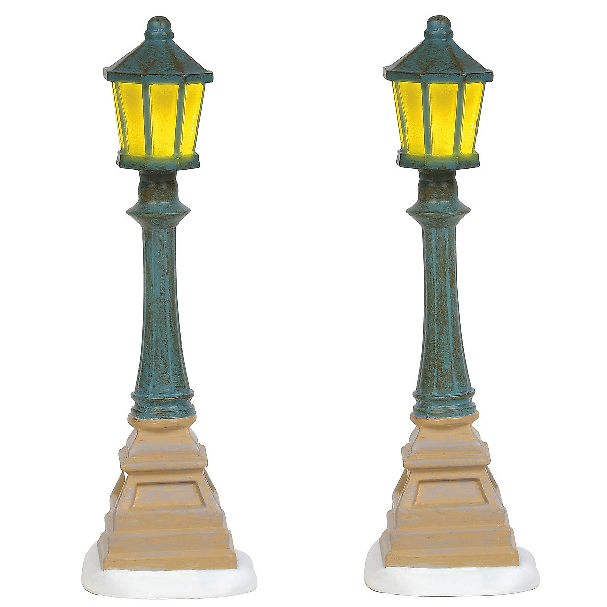 Department 56 Village Cross Product Accessories Christmas Street Lanterns Lit Figurine Set, 4.75 Inch, Multicolor