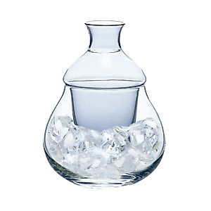 Toyo Sasaki Glass Cold Sake Cup, Blue, 4.3 x 4.3 x 5.7 inches (11 x 11 x 14.5 cm), Diameter: 1.5 inches (3.8 cm)