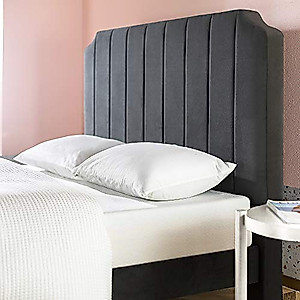 ZINUS Charlotte Upholstered Platform Bed Frame, Mattress Foundation, Wood Slat Support, No Box Spring Needed, Easy Assembly, King