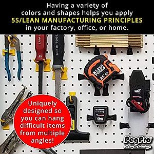 PegPro J , 1" & 2" Hook Kit by Greenleaf Industries - Secure Plastic Hooks for Your Wall Organizer - for Craft Storage, Garage, Kitchen, Tools and More (Multipack - J, 1", 2" - 50 Count, Black)