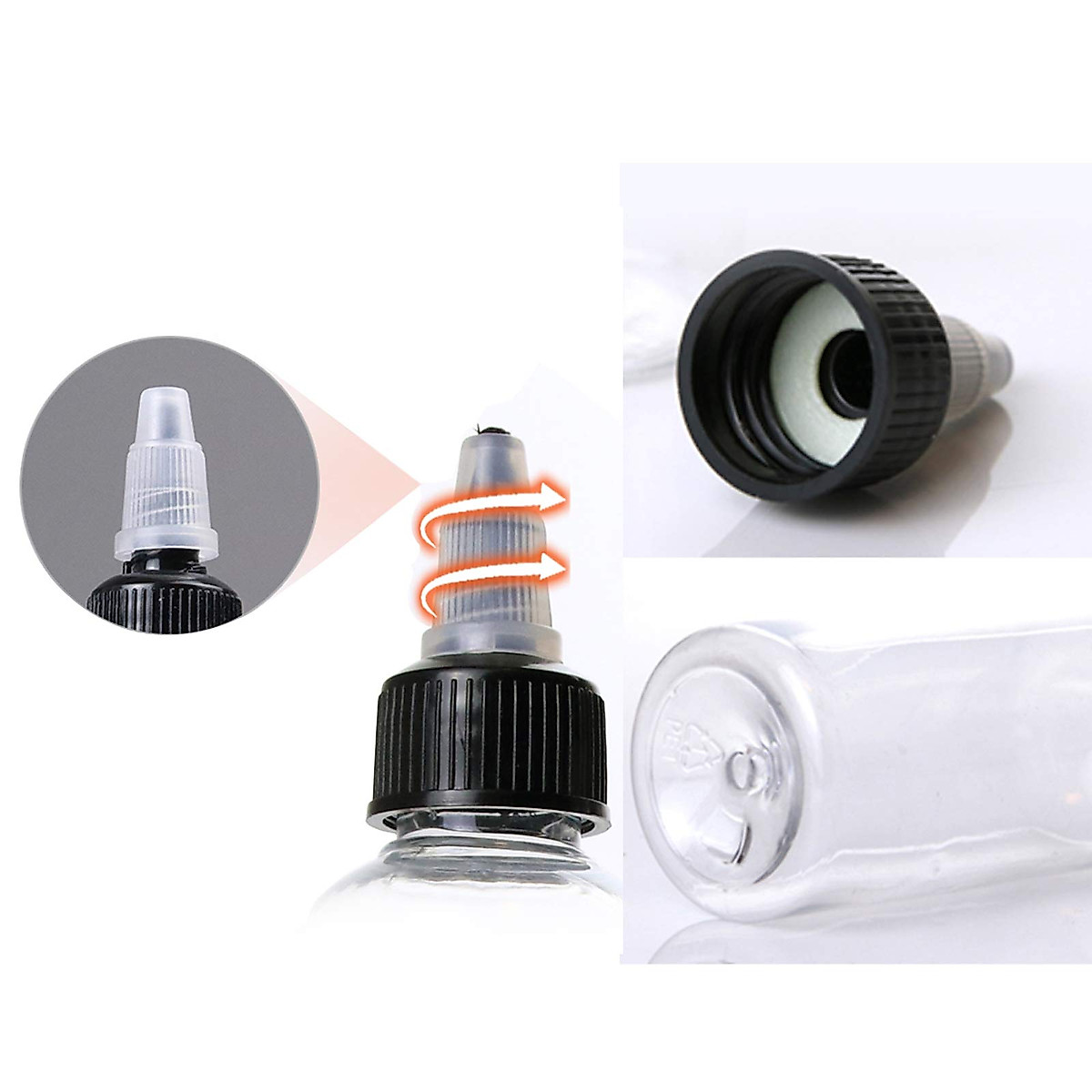 Cheeren 12Pcs 5oz/150ml Plastic Squeeze Dispensing Bottles with Black Twist Cap, Multi Purpose Bottle for Crafts, Art, Glue, Liquid，Kitchen,Household