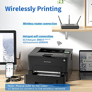 Pantum Laser Printer Black and White Wireless Printer, Auto Two-Sided Printing, P3302DW 35 Pages Per Minute(V9N61A)