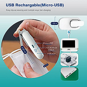 renemos Face Mask Fan Clip on - Electric Cooling Fan for Mask Wearable, Updated Larger Air Velocity with Soft Silicone Coating, Portable and Rechargeable