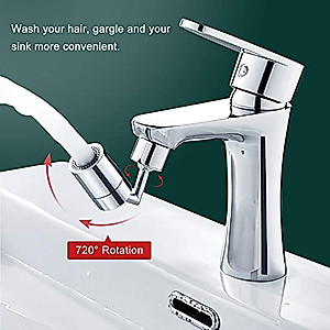 Universal Splash Filter Faucet 720 Rotating Faucet Extender Aerator with 2 Water Outlet Modes