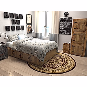 Unique Loom Versailles Collection Traditional Classic Medallion Floral Motif Area Rug (6' 0 x 6' 0 Round, Brown/ Ivory)