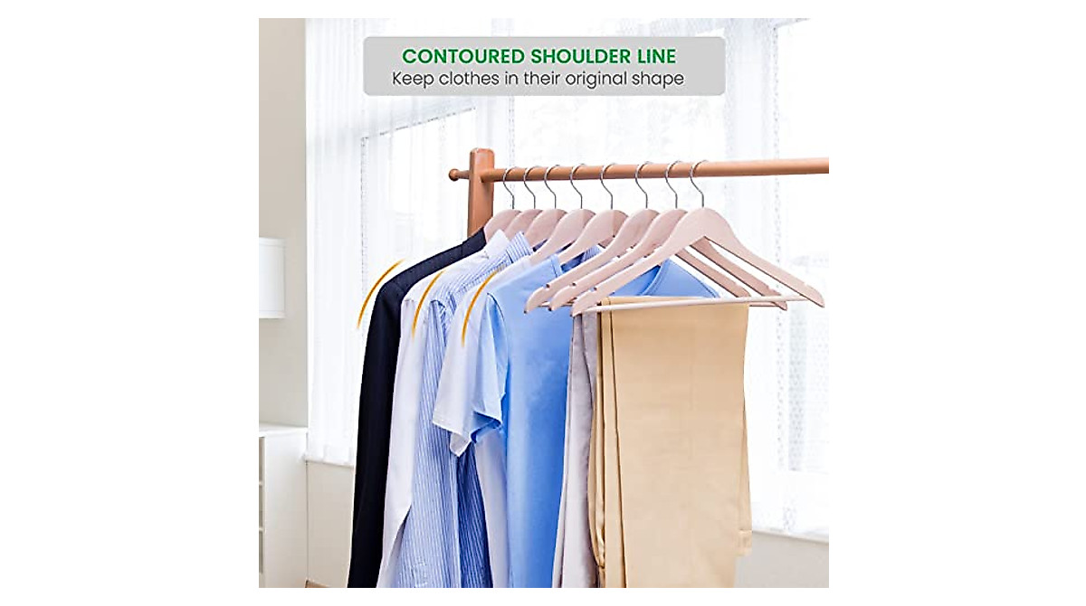 Nature Smile 20 Pack Premium Wooden Coat Hangers