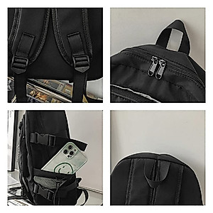 GAI Techwear Backpack Japanese Streetwear Vintage Alt Emo Backpack College School Laptop Bag Cool Hip Hop Goth Punk Rucksack (One Size, d)