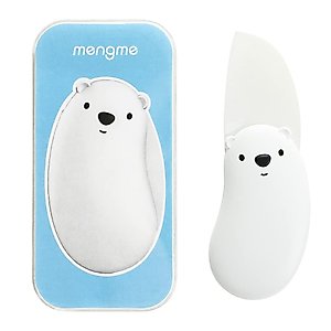 lvoku Creative Bear Ceramic Fruit Knives, Mother Girls Gift, Small and Cute White Color Fruit Knife, Portable and Folding Knife Travel Knife for Kitchen & Dining, Outdoor, Picnic or Travel