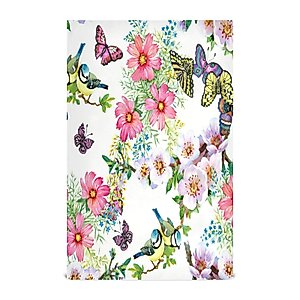 Kigai Colorful Flowers Butterfly Kitchen Towels, 18 x 28 Inch Super Soft and Absorbent Dish Cloths for Washing Dishes, 4 Pack Reusable Multi-Purpose Microfiber Hand Towels for Kitchen