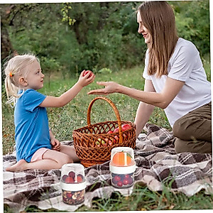 Anneome 2sets Portable Double Layer Breakfast Yogurt and Cereal Storage Containers Sealing Food Storage Box for Overnight Oatmeal Go Meals and Snacks