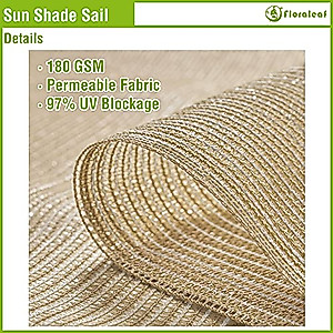 FLORALEAF Sun Shade Sail Right Triangle Permeable Canopy Awning for Patio Backyard Lawn Garden Outdoor Activities, Beige, 8'x8'x11.3'
