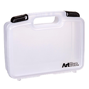 ArtBin 6977AB 12 inch Quick View Deep Base Carrying Case, Portable Art & Craft Organizer with Handle, [1] Plastic Storage Case, Translucent
