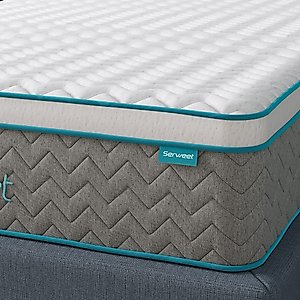 Serweet 10 Inch Bamboo Charcoal Memory Foam Hybrid Twin Mattress - 7-Zone Pocket Innersprings for Motion Isolation -Heavier Coils for Durable Support -Medium Firm -Made in Century-Old Factory