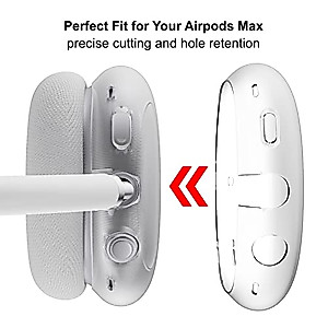 Fottos Case Cover Protective for AirPods Max Headphones, Compatible with Apple AirPods Max, Protective Silicone Sleeve Case for Air Pods Max Headphone（Transparent）