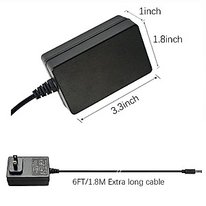 26V 1A Extra Long 6.6FT FEIYIU Power Supply Charger Cable (Input AC 100V-240V, Output DC 26 Volt 1 Amp 26 Watt) Adapter Transformer Converter DC 5.5mm x 2.1mm / 5.5mm x 2.5mm