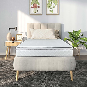 Full Size Mattress, 6/8/10/12 Inch Innerspring Mattress Medium Firm Memory Foam Mattress with Removable Cover, Certipur-Us Fiberglass-Free Spring Full Mattress for Pressure Relief (Full, 10 Inch)