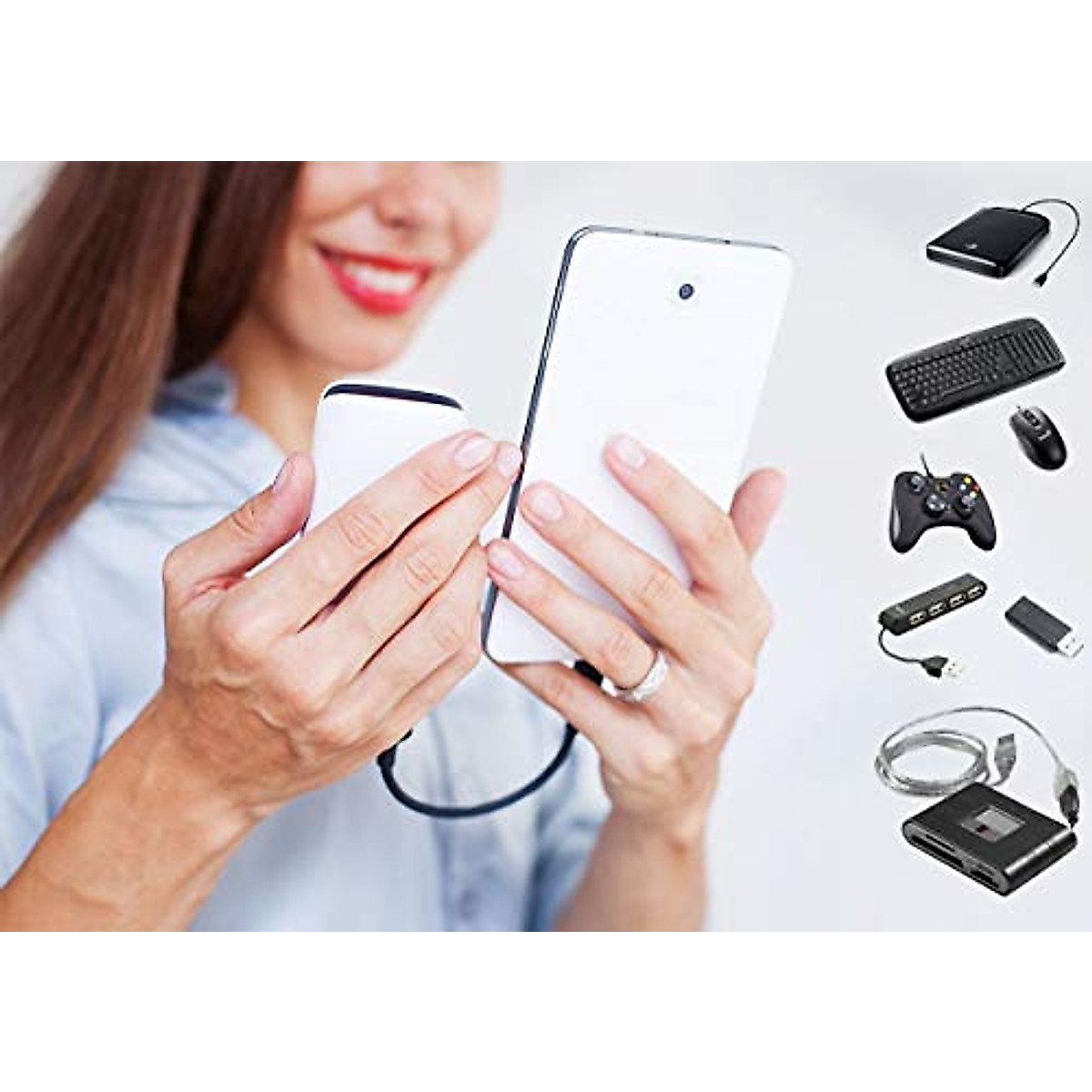 Micro USB to OTG Works with Plantronics BackBeat FIT 3101 Direct On-The-Go Connection Kit and Cable Adapter! (Black)