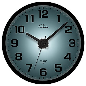WallarGe Night Light Wall Clock for Bedroom - Silent Lighted up Wall Clock Glow in The Dark, Battery Operated Wall Clocks for Living Room/Kitchen, Easy to Read Large Digital Display, 12 Inch