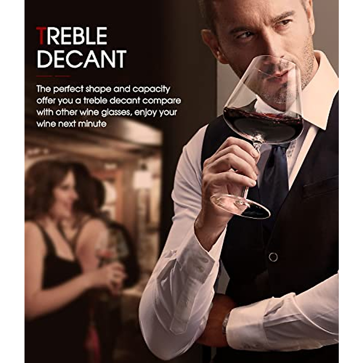 ROVSYA Red Wine Glasses Set of 4-28oz Large Wine Glasses Hand Blown Crystal-Clearer,Lighter for Wine Tasting, Gift Packaging for Valentine's Day, Anniversary, Father's Day, Birthday