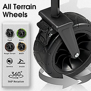 COOZMENT All Terrain Utility Wagon,Folding Wagon Heavy Duty,Collapsible Folding Wagon Cart with Big Wheels,Beach Wagon Cart with 280lbs Weight Capacity,Lounge Wagon for Camping Sports Outdoor(Beige)