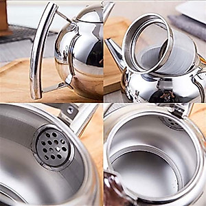 Tea kettle, Whistling Tea Kettle Stove Top, Stainless Steel Teakettle, Teapot with Cool Toch Ergonomic Handle and Infuser, Silver (Color : OneColor, Size : 1L)