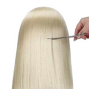 Armmu 28"-30" Long Synthetic Hair Mannequin Head Hairdresser Practice Training Head Cosmetology Manikin Doll Head with 9 Tools and Clamp - 613
