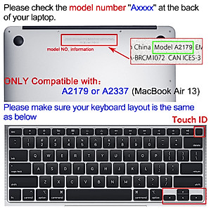 SANFORIN Keyboard Cover Protector for 2020 Apple MacBook Air 13.3 inch (Model: A2179, A2337 M1 Chip, US Layout) with Touch ID, Silicone Skin Keyboard Protector with Floral Design, Cat