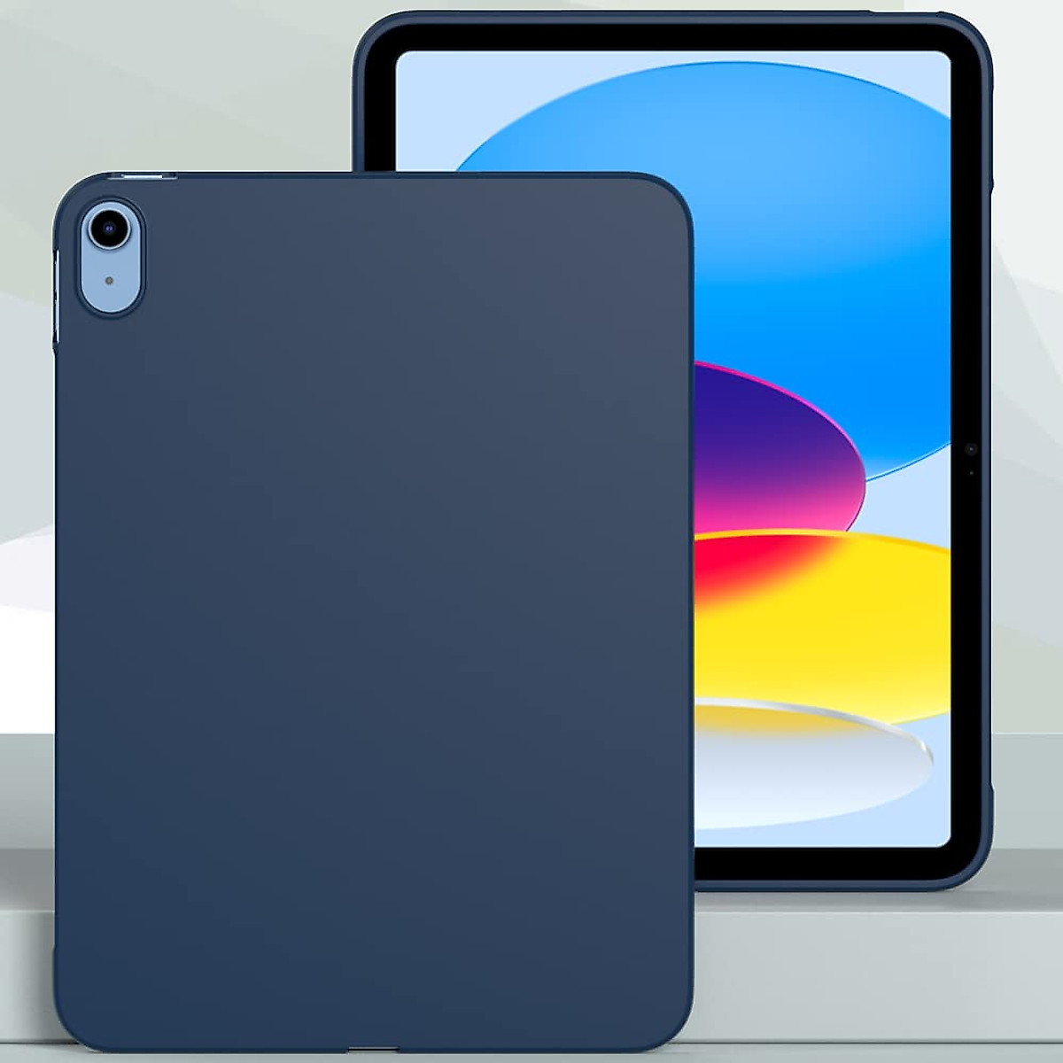 iPad 10th Generation Case, Slim Light Soft TPU Side Corner Protective Cover Case for iPad 10th Generation 10.9 Inch (2022 Model), Navy