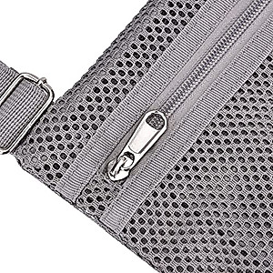 USPECLARE Heavy Duty Semi-Transparent small Mesh Purse, See Through Mesh Crossbody Bag (Grey)