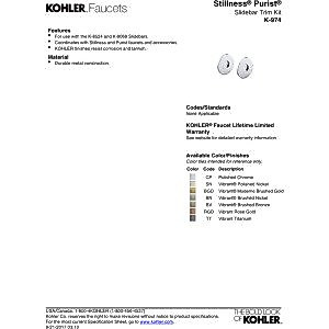 KOHLER Stillness/Purist Slide Bar Trim