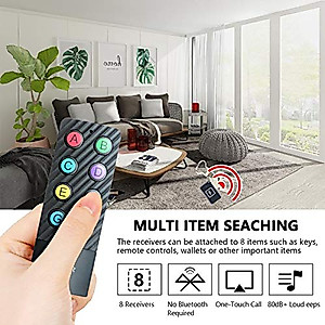 Key Finder with Lanyard for Remote & Up to 100ft Working Range, SIMJAR Wireless RF 90dB Item Locator Tracker Support Remote Control, 8 Receivers - Pet/Wallet/Phone/Glasses Box Tracker