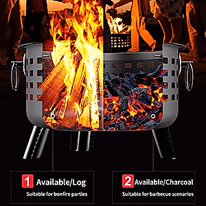 ZLXDP Multi-Function Bonfire Basin Winter Heating Outdoor Courtyard Charcoal Fire Pit Garden Household Barbecue Rack