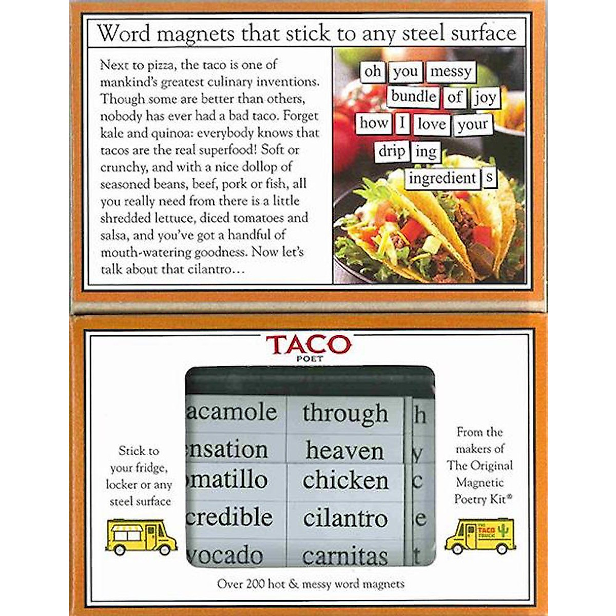 Magnetic Poetry - Taco Poet Kit - Words for Refrigerator - Write Poems and Letters on The Fridge - Made in The USA