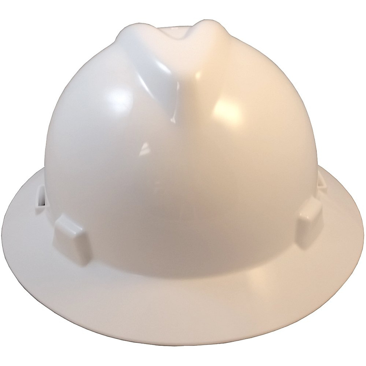 MSA V Full Brim Hard Hats w/FasTrac III Suspensions with Handy Tote Bag - White