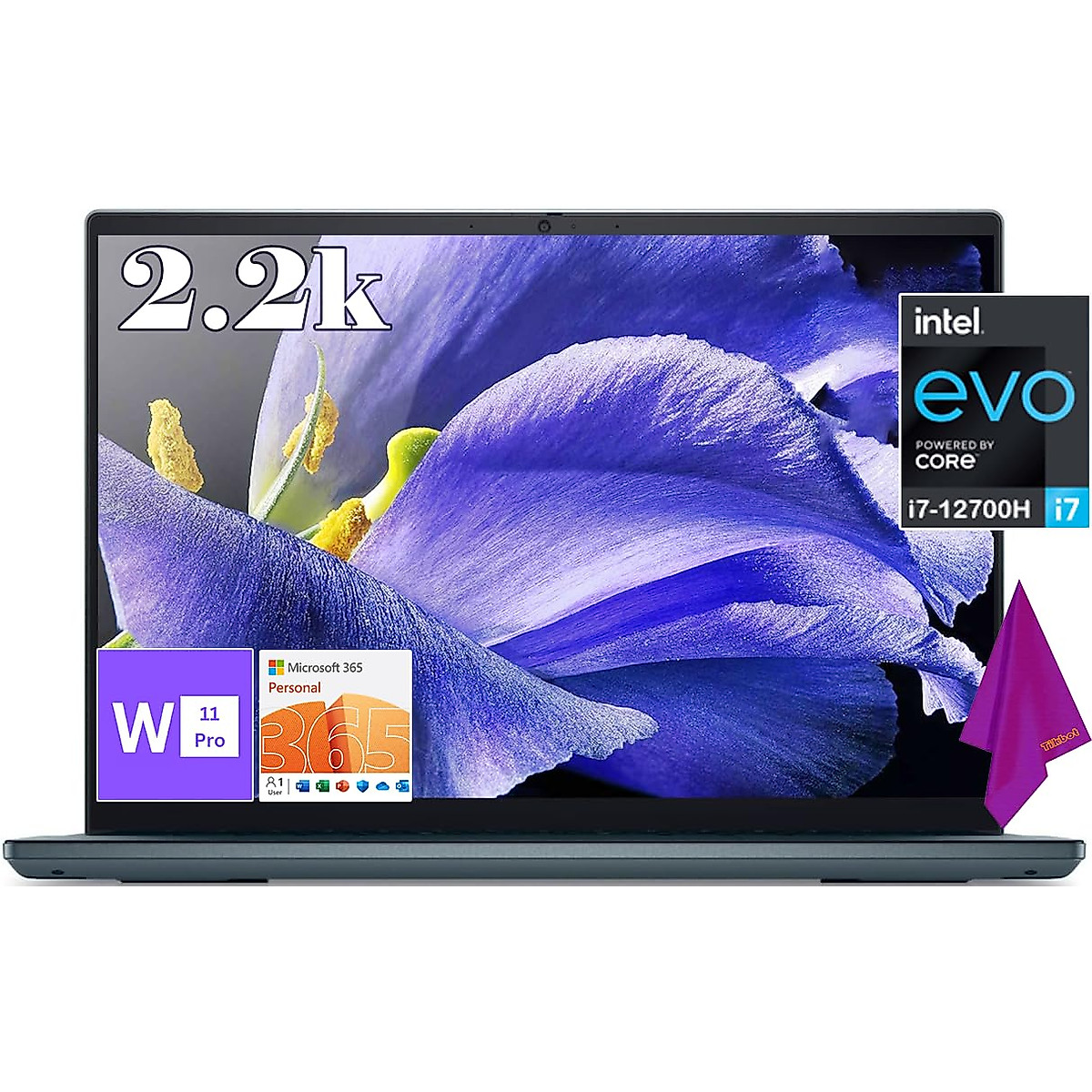 Dell Inspiron 14 Plus 14 inch, 2.2K 16:10 Laptop - Intel 14-Core i7-12700H (Beats i7 1265U)- WiFi 6 - Thunderport 4 - Win 11 Pro + Office 365 +Cloth- Atlantic Green (32GB RAM | 1TB PCIe SSD)