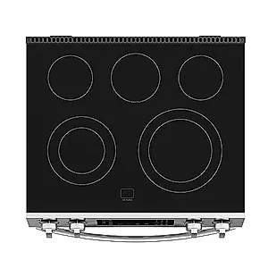 Kenmore Front Control Electric Range Oven with 5 Cooktop Elements with 7 Cooking Power Options, True Convection, Steam and Self Clean, Freestanding Oven, 4.8 cu. ft. Capacity Stainless Steel