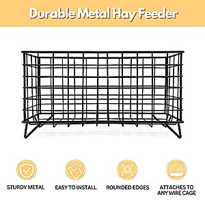 TiereCare Hay Feeder - Heavy Duty for Rabbit Guinea Pig Chinchilla Hay Holder Hay Rack Reduces Mess and Waste Bunny Accessories Two Ways to Use
