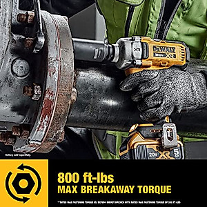 DEWALT 20V MAX Cordless Impact Wrench, 1/2" Hog Ring, Includes LED Work Light and Belt Clip, Bare Tool Only (DCF891B)