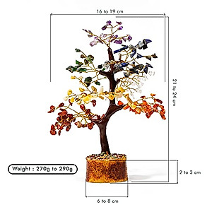 Handcrafted Healing Crystal Bonsai Tree - Feng Shui Chakra Tree with 200 Wooden Beads for Positive Energy and Balance - Perfect Home/Desk Decor and Reiki Good Luck Crystal Gifts by Karma Pledge