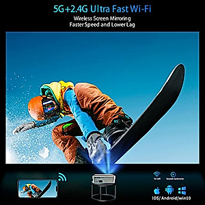 Native 1080p Projector with a Bag,10000 Lux 4k Projector for Outdoor Movies with 450" Display,Support Dolby & Zoom,Compatible with TV Stick,HDMI,VGA.USB,Smartphone,PC