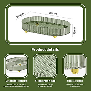 Light Luxury Acrylic Tray Teacup Storage countertop Makeup Table Tray, Decorative Round Tray for Coffee Table countertop Kitchen Appetizer Breakfast Bed Bathroom or nightstand(Green)