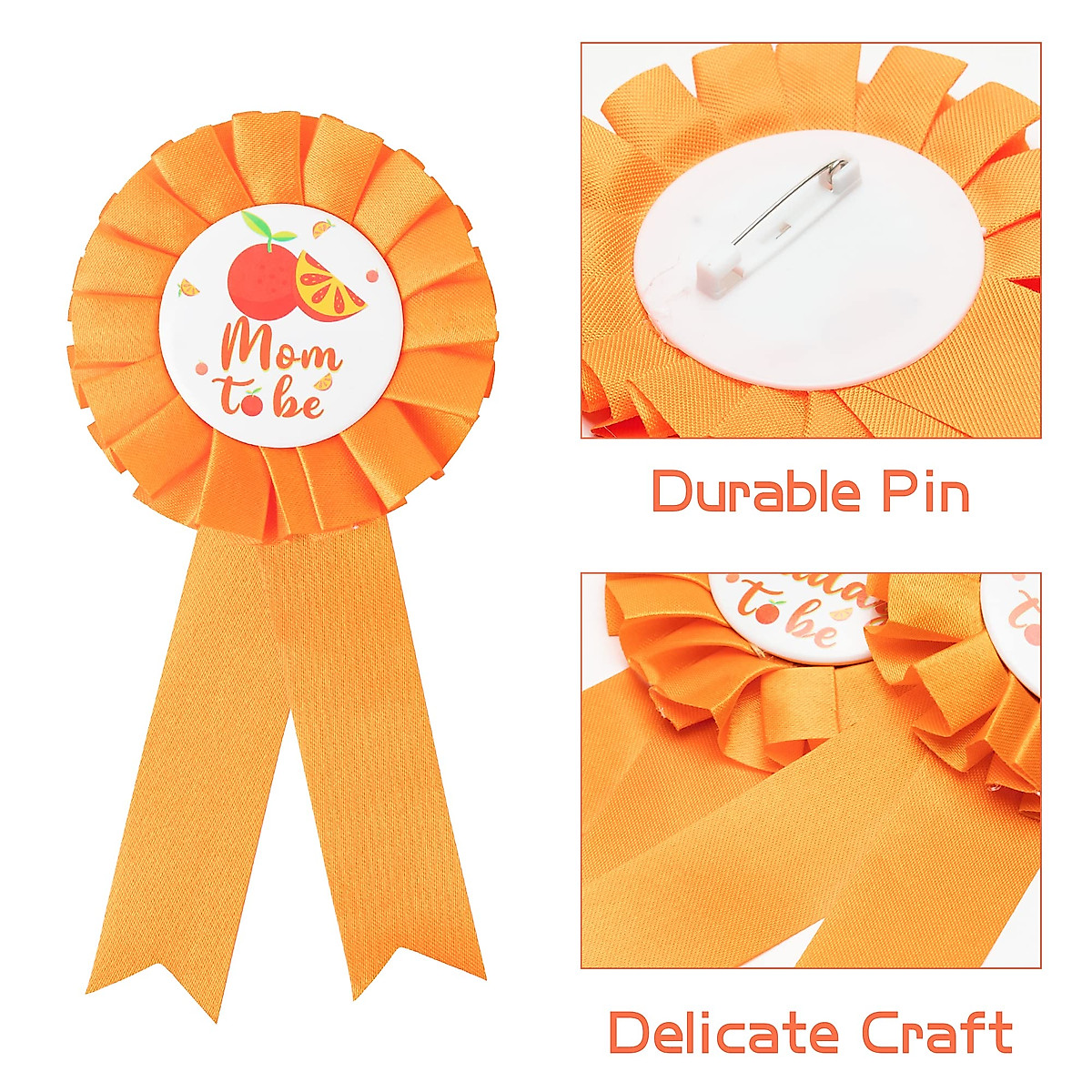 Little Cutie Citrus Maternity Sash Mom to Be & Daddy to Be Corsage Orange Clementine Flower Crown Pregnancy Sash Decoration Autumn Baby Shower Kit Party Favors Pregnancy Photo Prop Gift