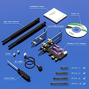 PCIE WiFi 6 Card AX1800M Bluetooth 5.2 Adapter for Desktop PC, EDUP LOVE 2.4GHz/5.8GHz Dual Band Wireless PCI Express Internal Network Card Support Windows 10/11 64-bit