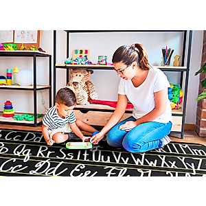 Flagship Carpets Handwriting Samplers ABC Children's Floor Area Rug for Indoor Classroom or Home Learning Area, Kids Room or Educational Play Mat, 7'6" x 12', Rectangle